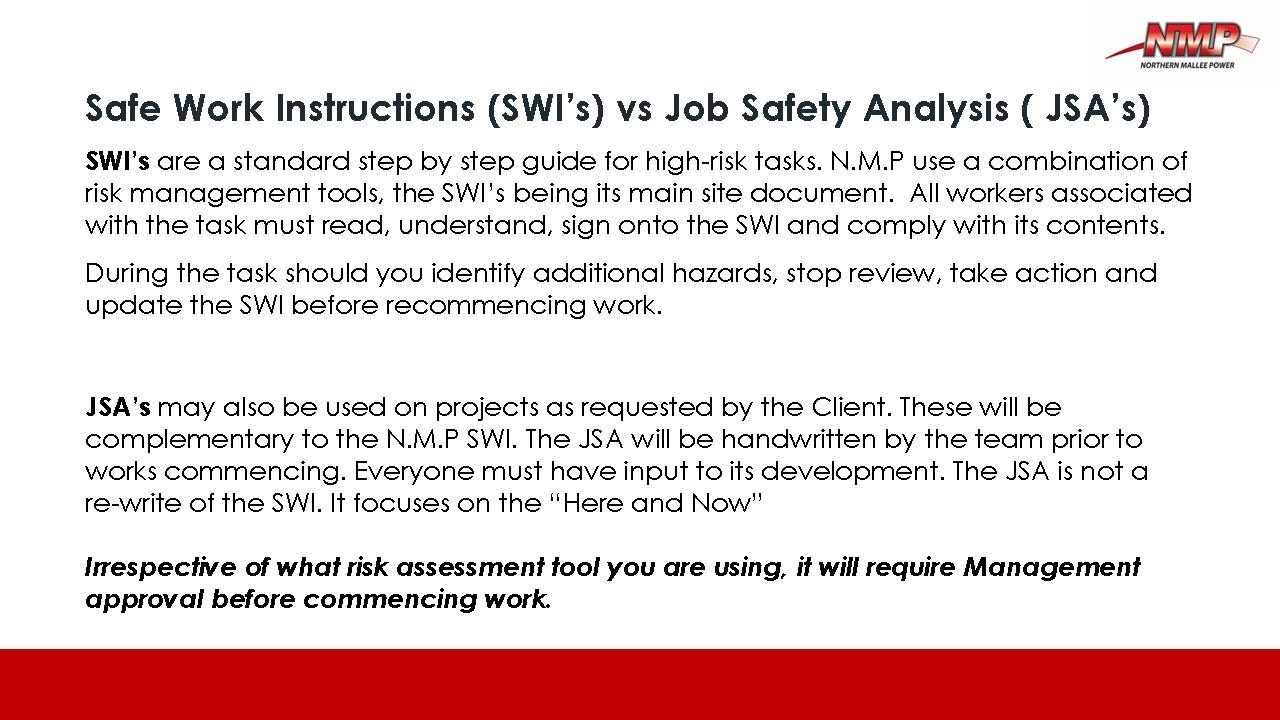 Safe Work Instructions vs Job Safety Analysis - Mann Safe